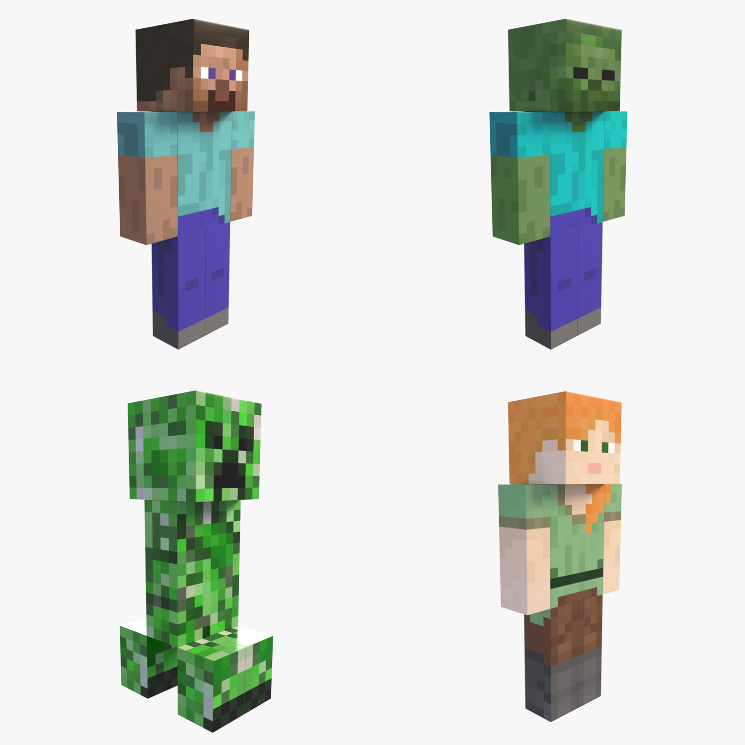 Minecraft characters pack model - TurboSquid 1640170