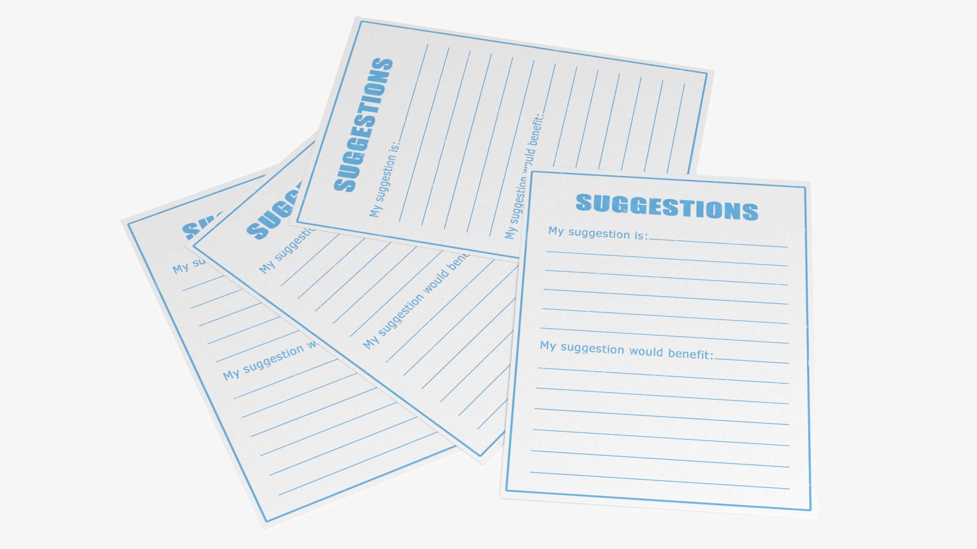 3D Blank Suggestions Form Light Blue - TurboSquid 2209226