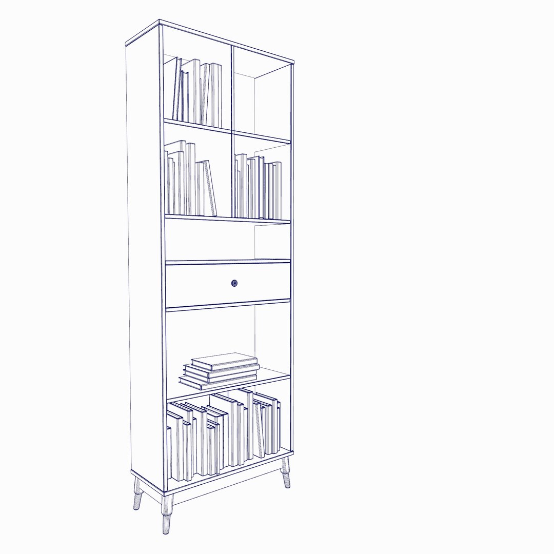 Wooden Bookshelf 3D - TurboSquid 2473391