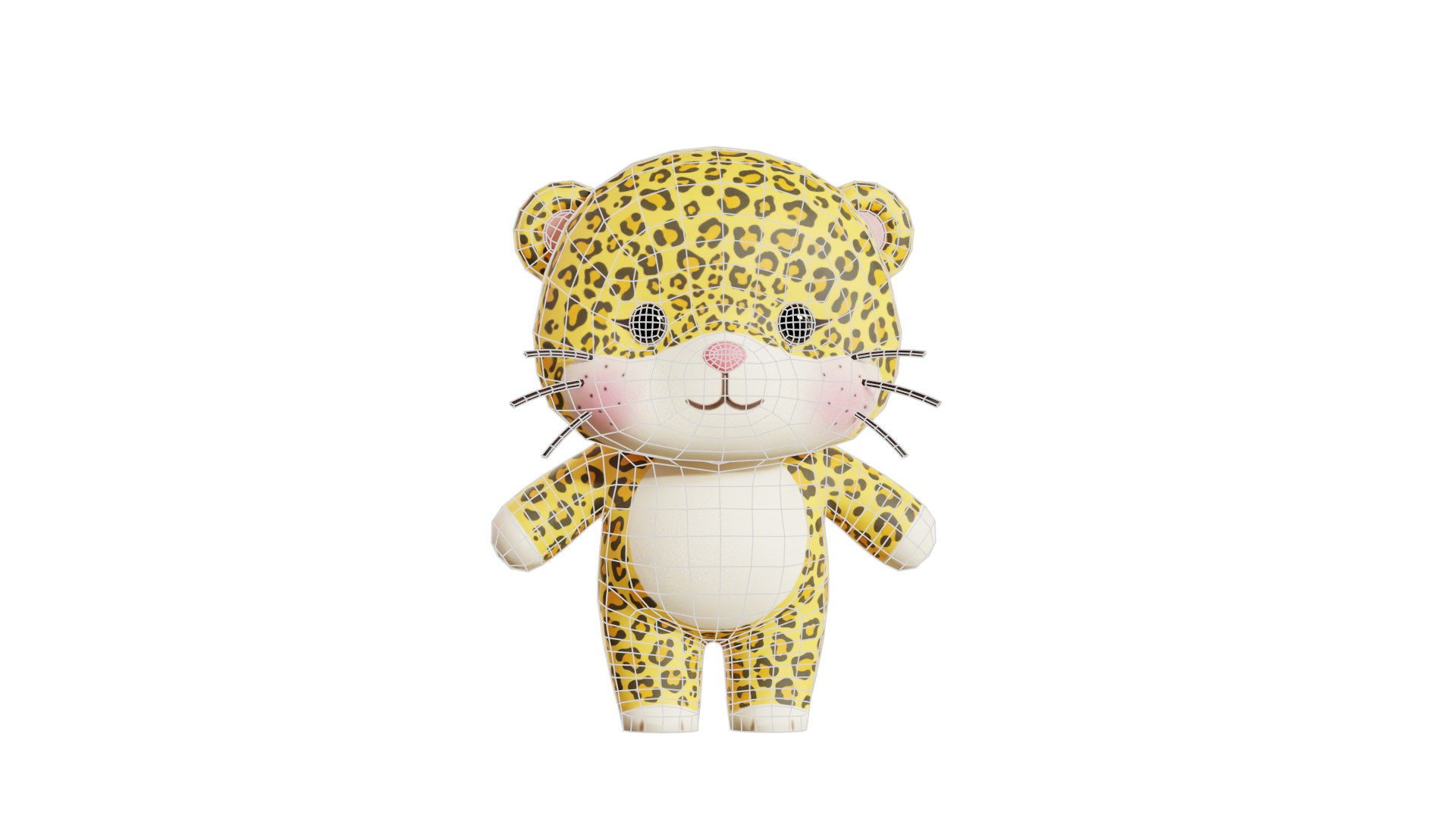 Cartoon Leopard Chibi Kawaii Character Rigged Animated Low-poly 3D ...