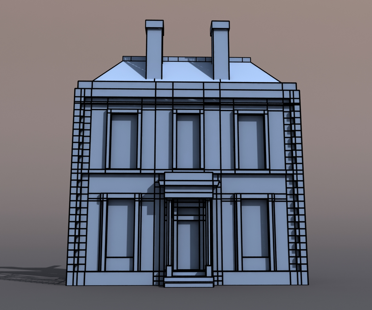 3d building exterior modeled