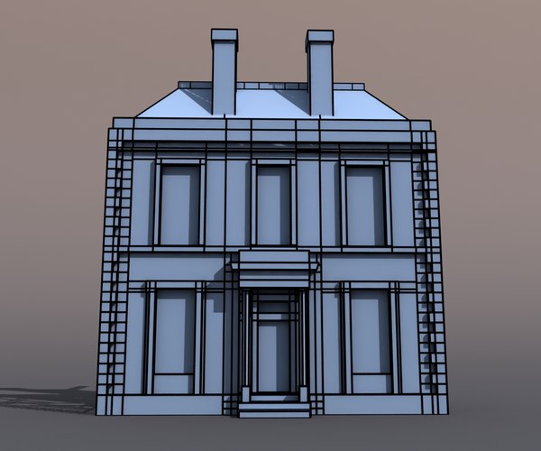 3d building exterior modeled