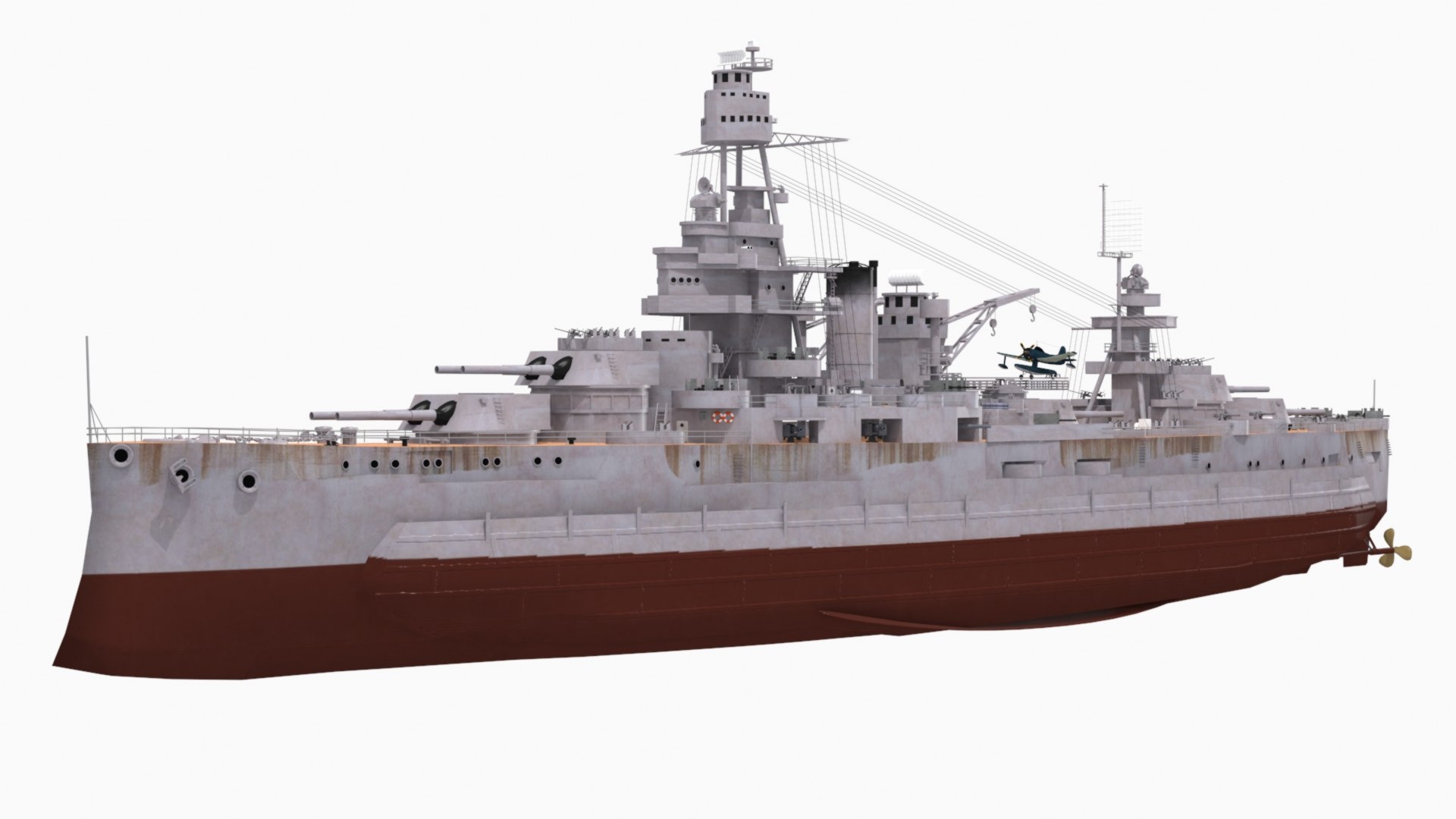 3D Highly Detailed Battleship Texas - TurboSquid 2259776
