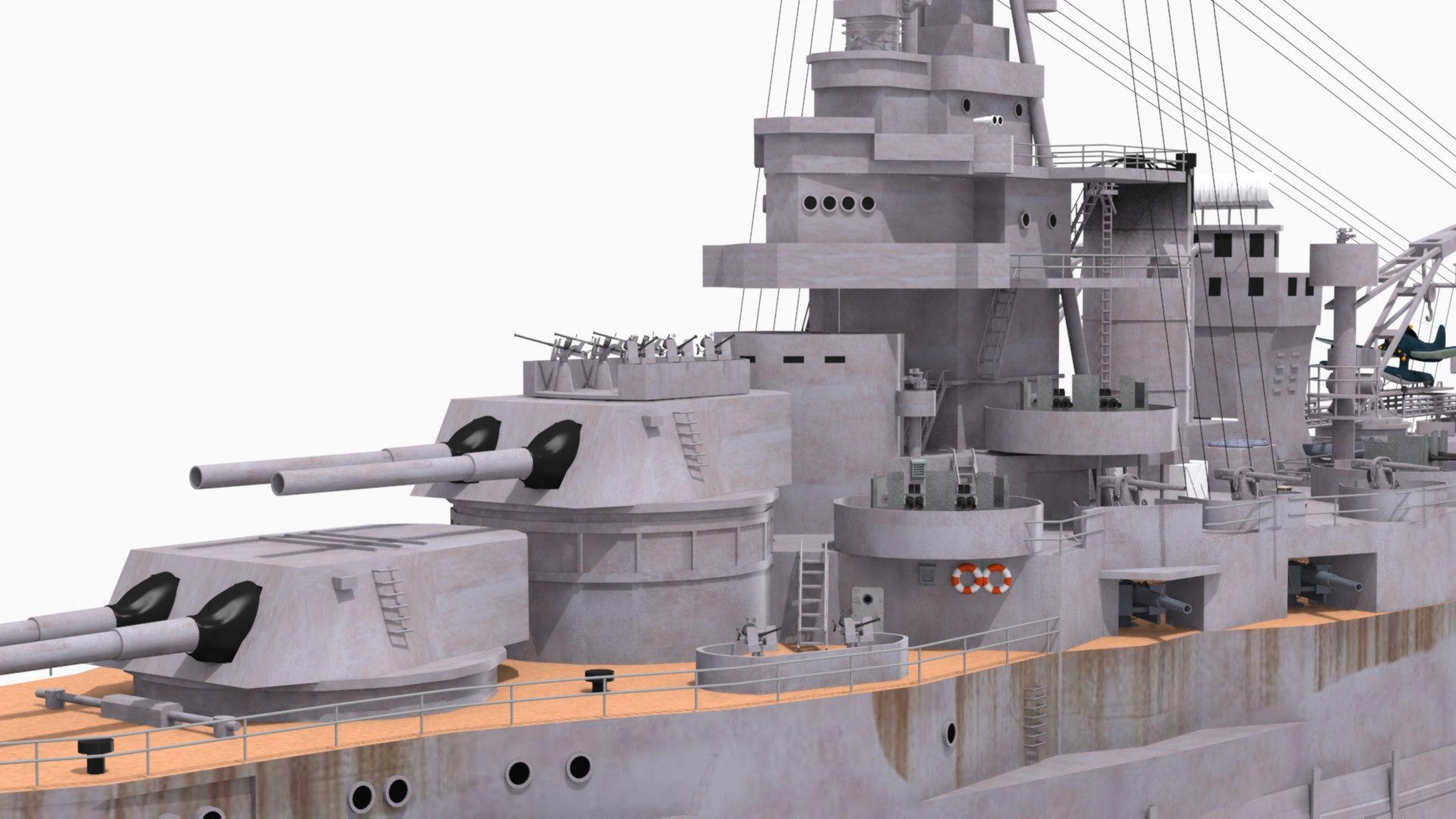 3D Highly Detailed Battleship Texas - TurboSquid 2259776