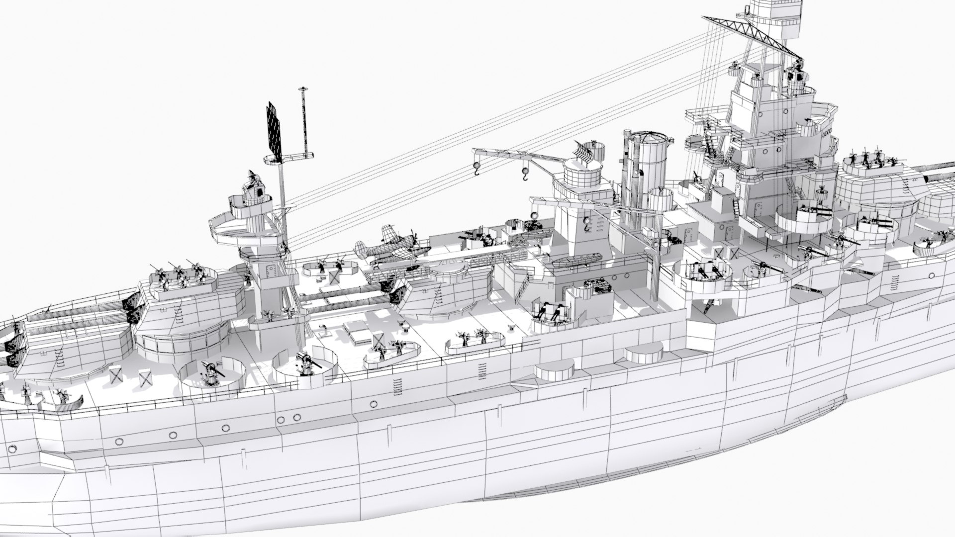 3D Highly Detailed Battleship Texas - TurboSquid 2259776