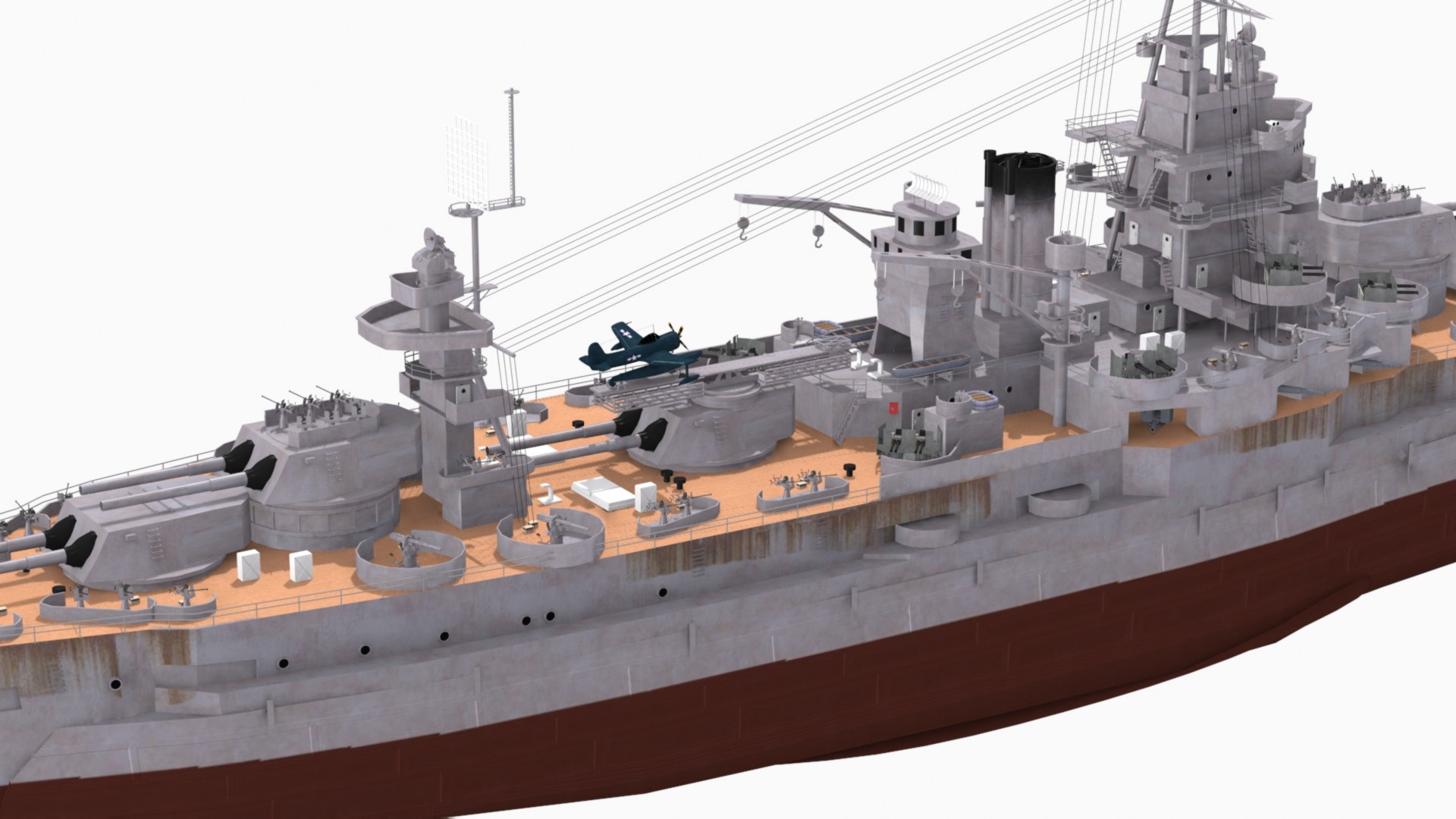 3D Highly Detailed Battleship Texas - TurboSquid 2259776