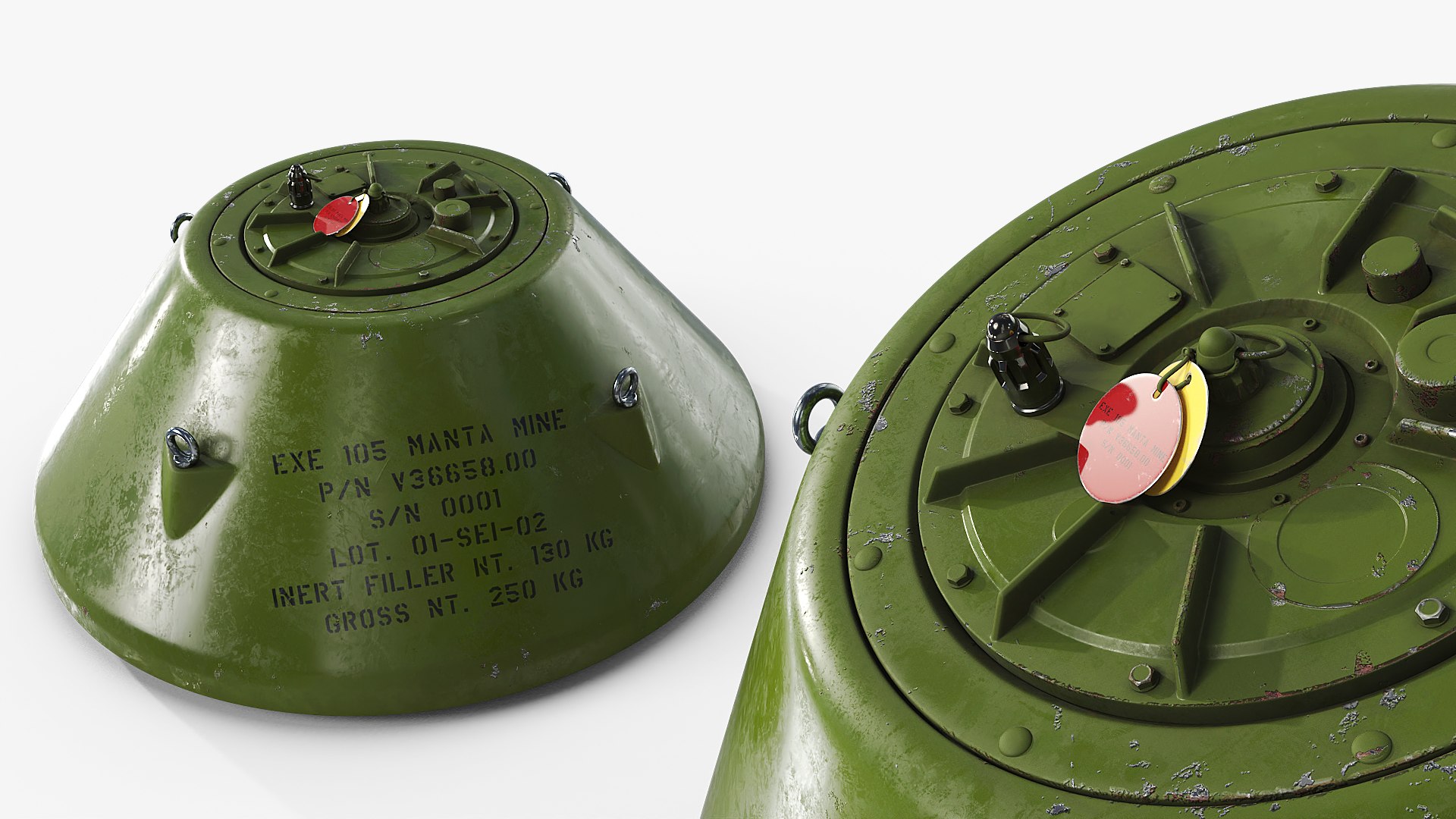 Manta MN-103 Underwater Naval Mine Green 3D Model - TurboSquid 2494455