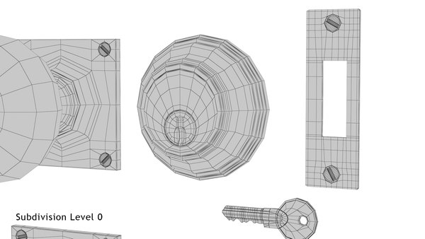 Knob set steel door 3D model - TurboSquid 1664264