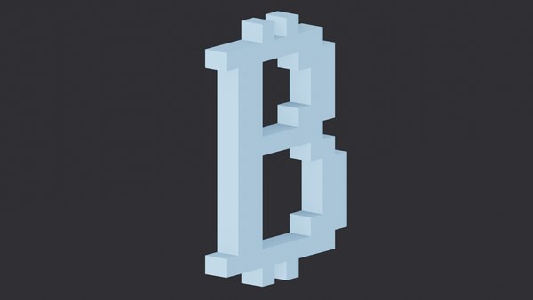3D Bitcoin 8 bit low poly sign voxel art - TurboSquid 1823117