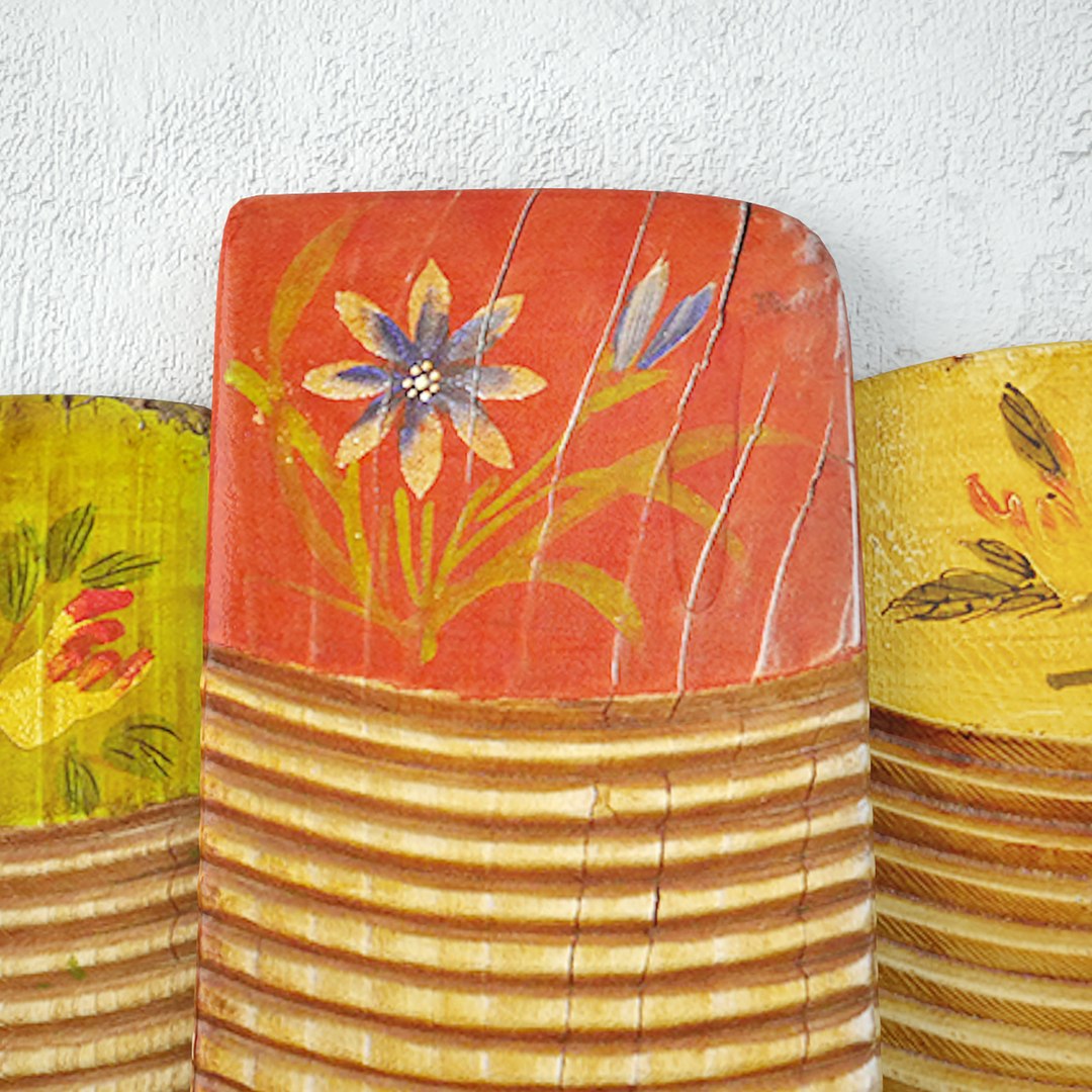 3D Vintage Painted Chinese Washboards - TurboSquid 2129794