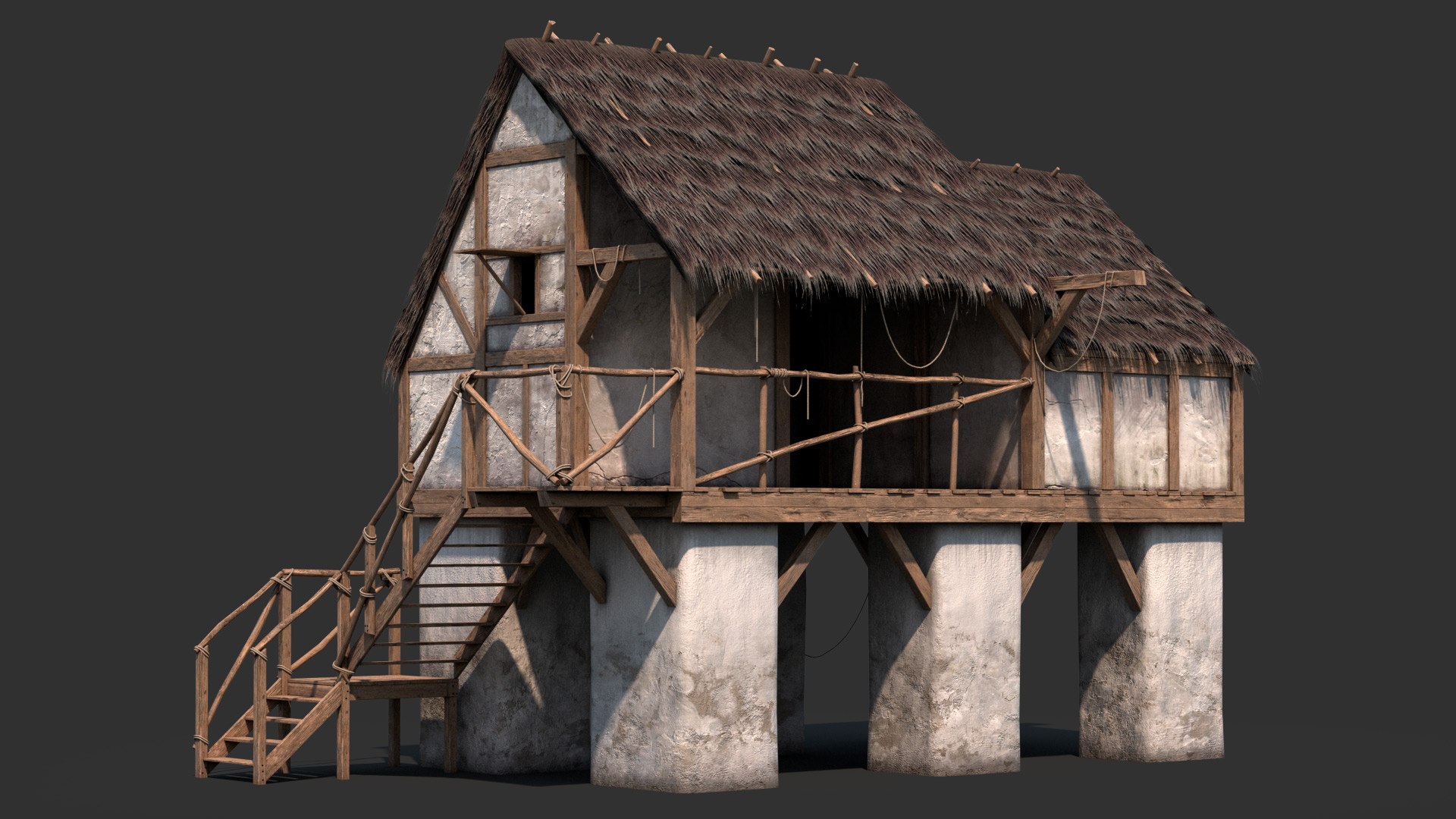 3D Medieval Wooden House001 8K PBR Textures - TurboSquid 1999173