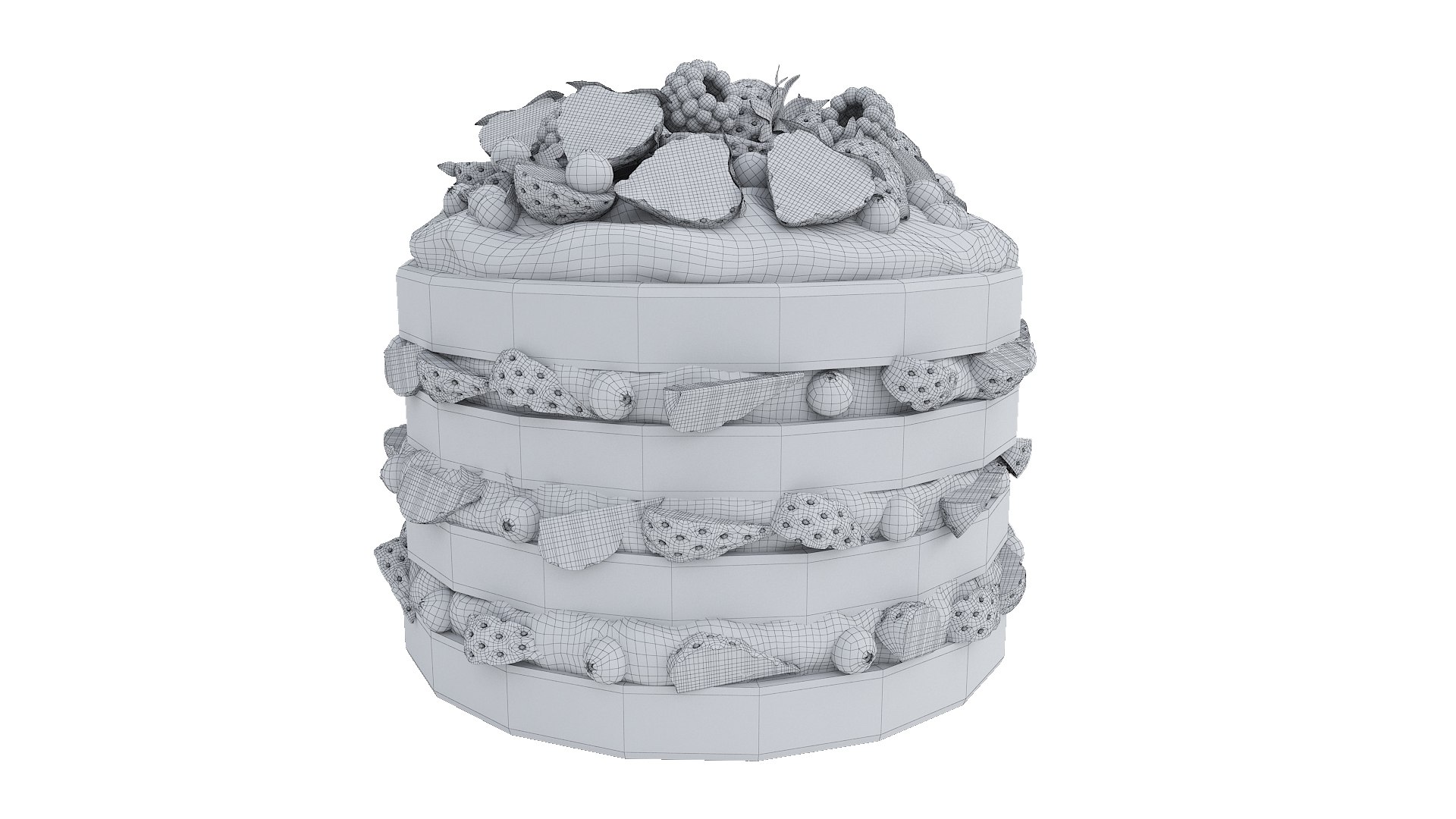 3D Berry chocolate cake - TurboSquid 1910241