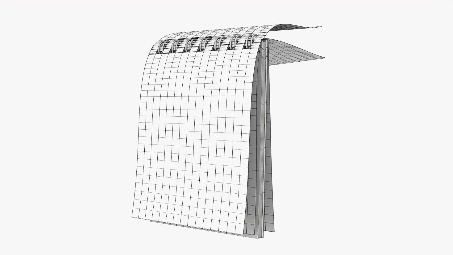 3D Notebook With Spiral 01 Opened Model - TurboSquid 1715957