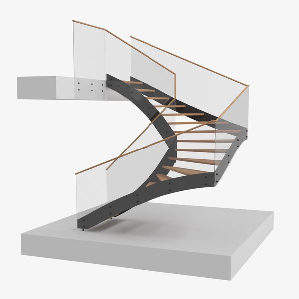 U Shaped Stairs 3D model - TurboSquid 1839331