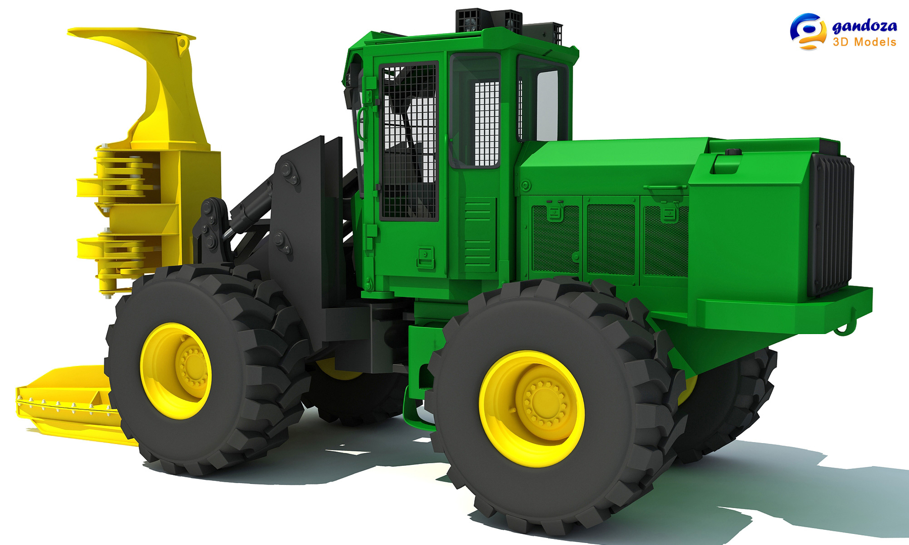 3d wheeled feller buncher model