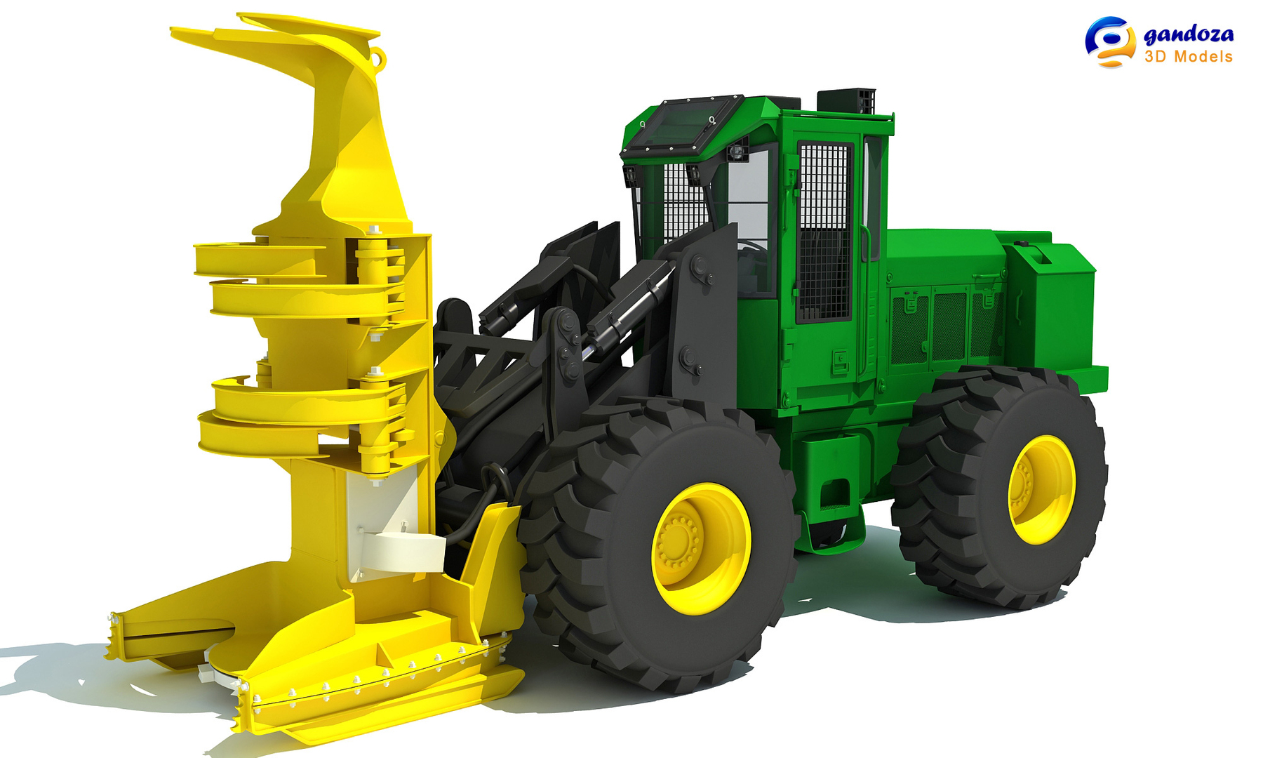 3d wheeled feller buncher model