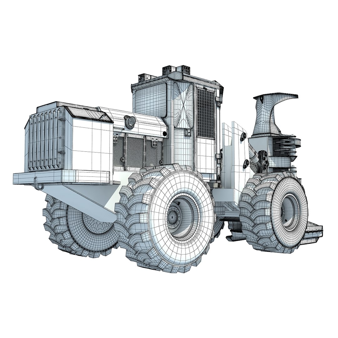 3d wheeled feller buncher model