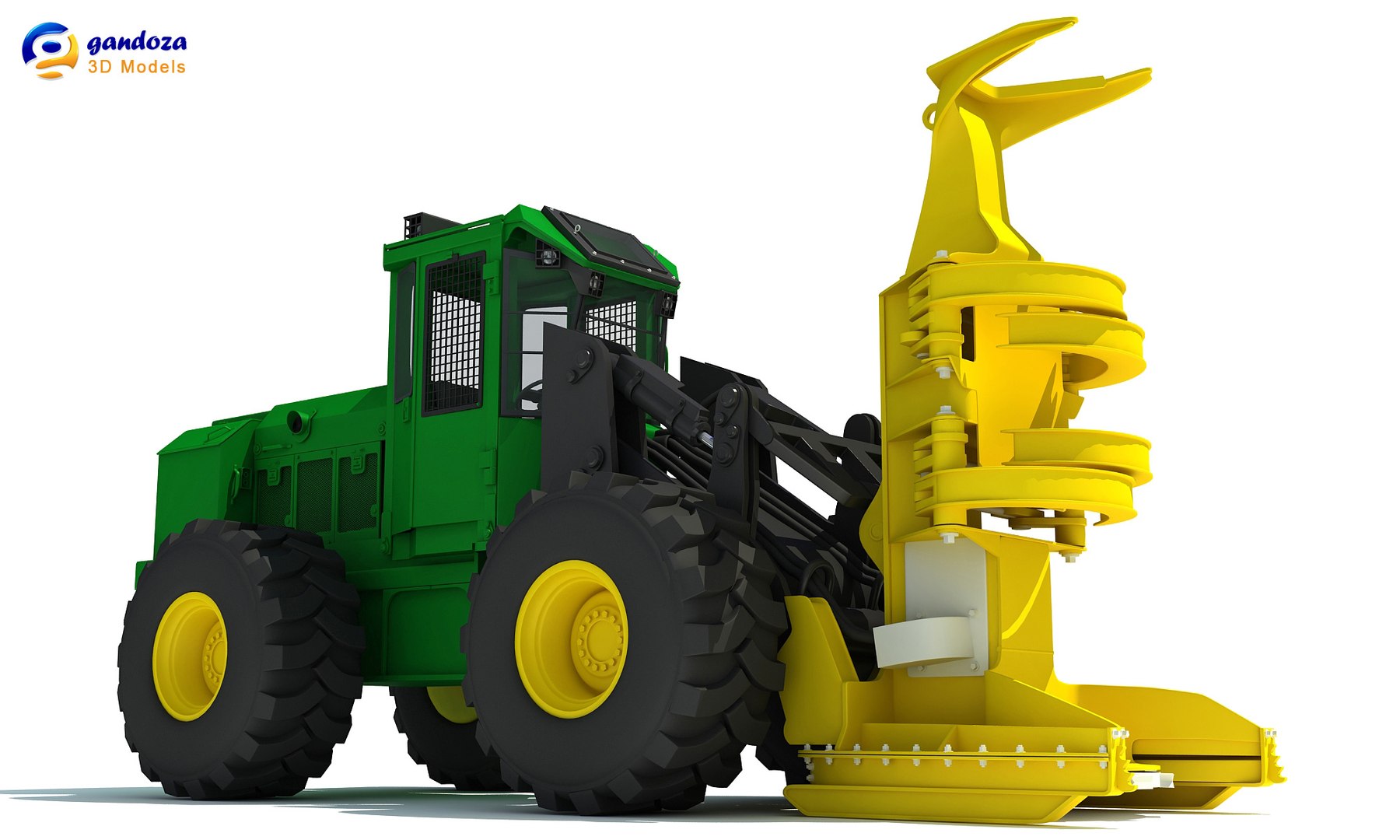 3d Wheeled Feller Buncher Model