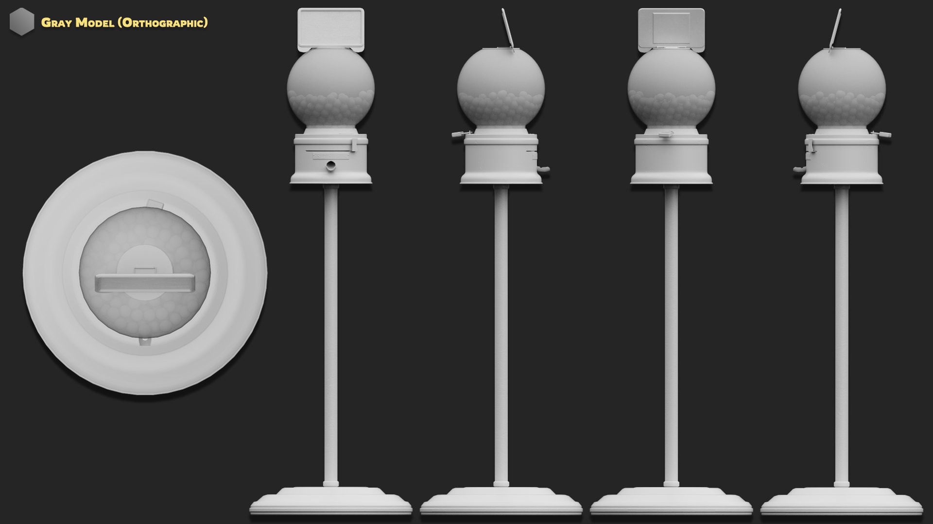3D Modular Gumball Machine Assets - TurboSquid 2239271