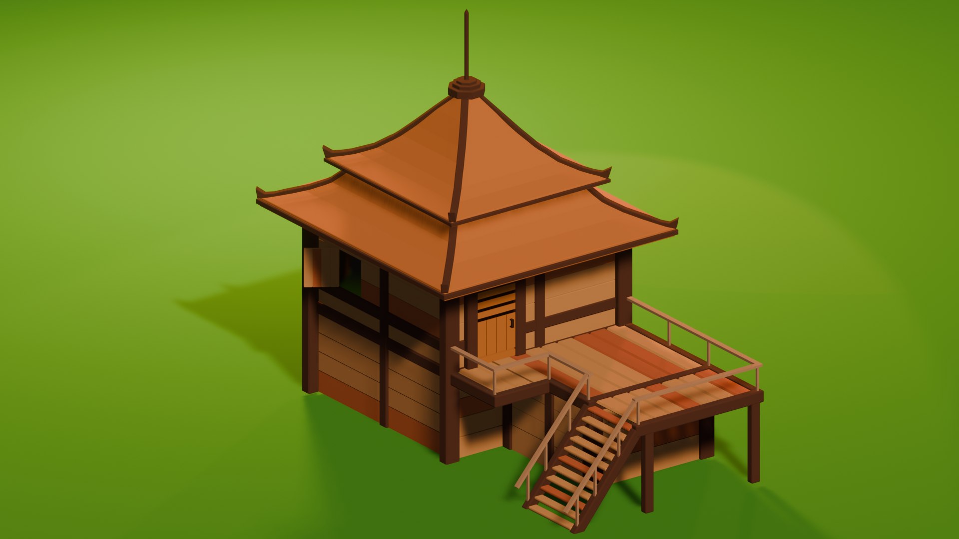 3D Low Poly Japanese House - TurboSquid 2246445