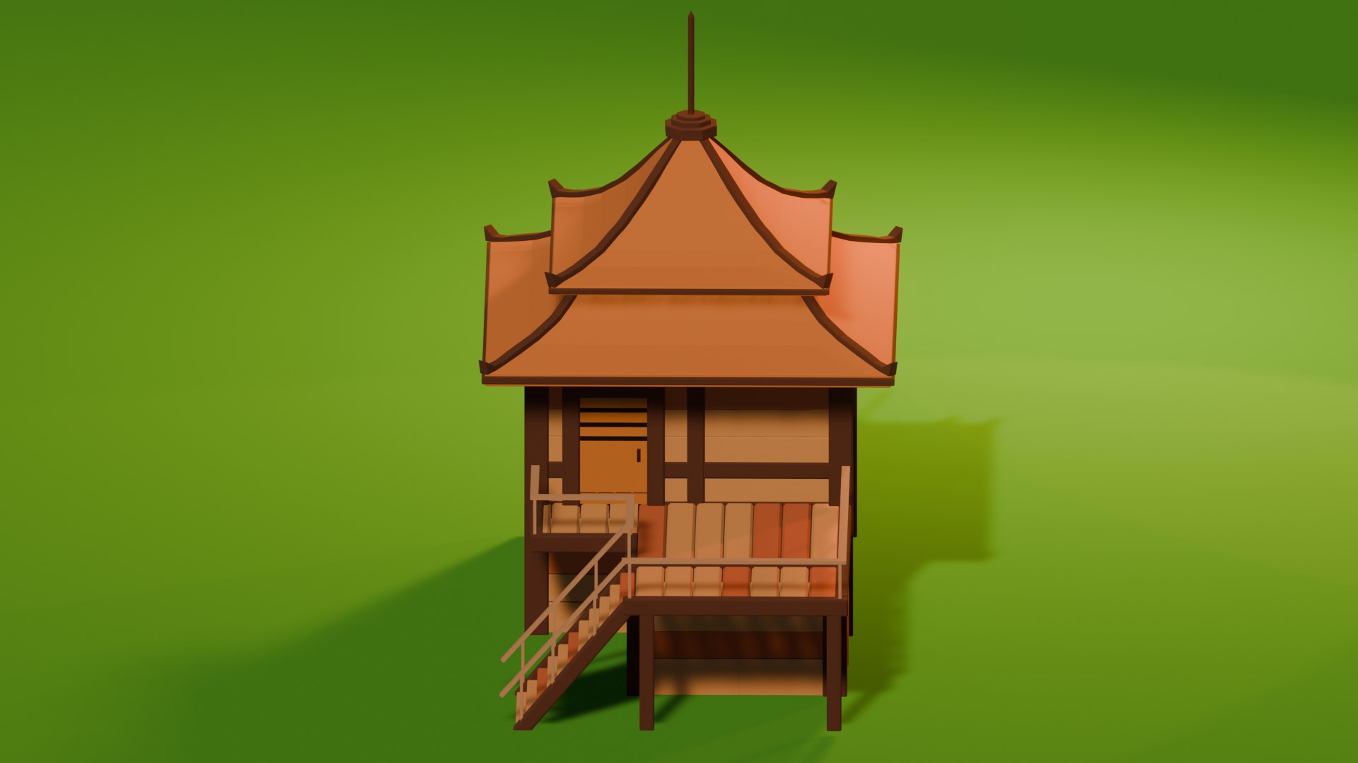 3D Low Poly Japanese House - TurboSquid 2246445