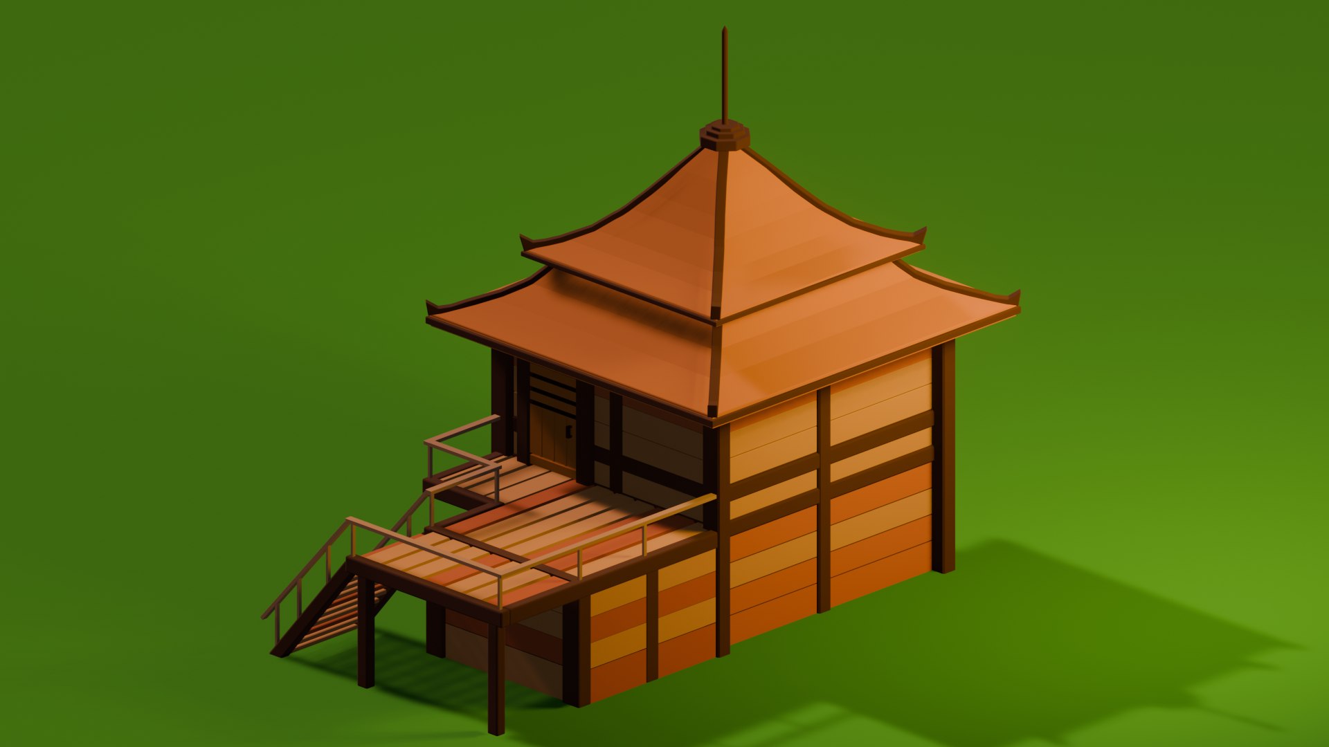 3D Low Poly Japanese House - TurboSquid 2246445