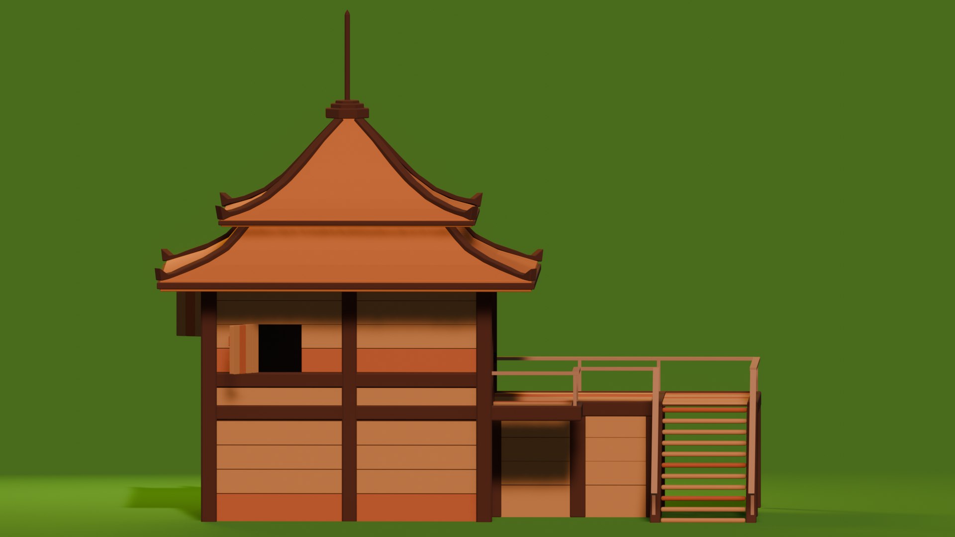 3D Low Poly Japanese House - TurboSquid 2246445