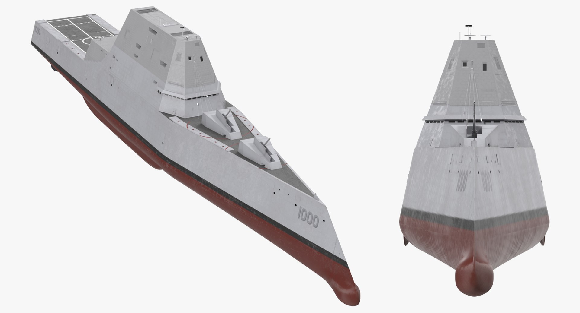 3d Model Zumwalt Class Destroyer Stealth Ship