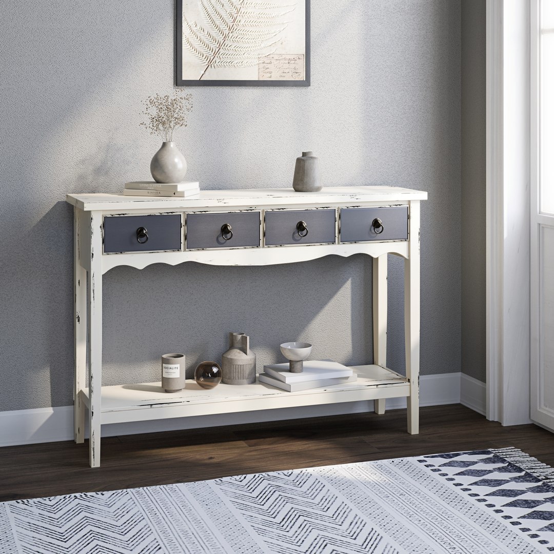 Classic White Console With Worn Edges 3D model - TurboSquid 1991110