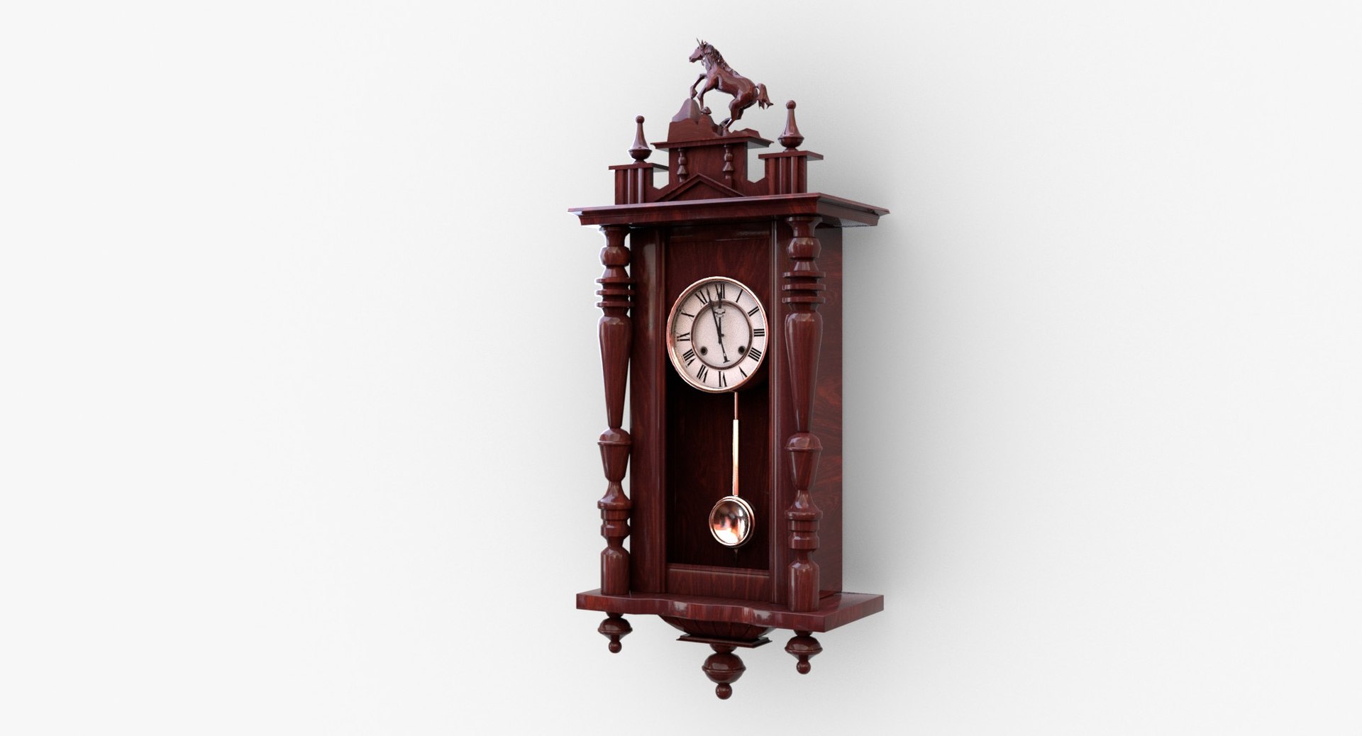 Antique Wall Clock Pendulum 3D Model - TurboSquid 1150418