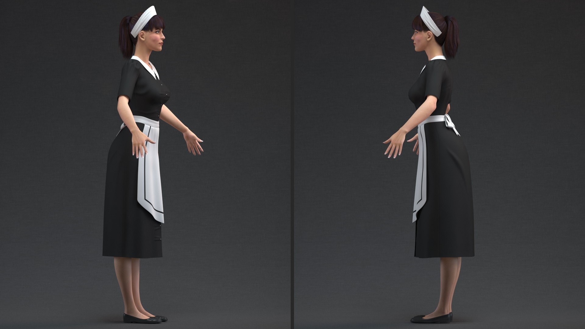 3D housekeeping maid t pose - TurboSquid 1615474