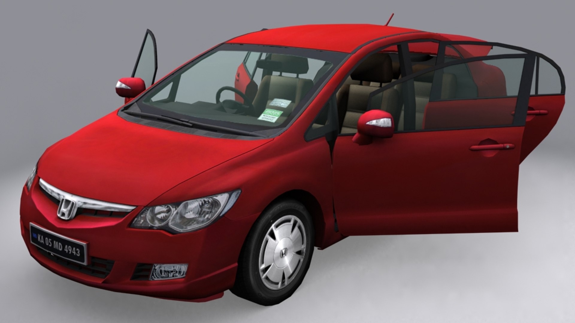 Honda Civic Car Interior 3d Model