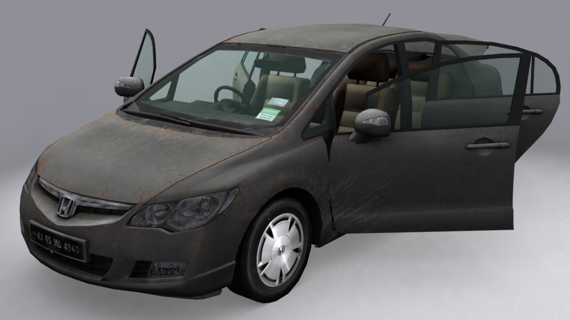 Honda Civic Car Interior 3d Model