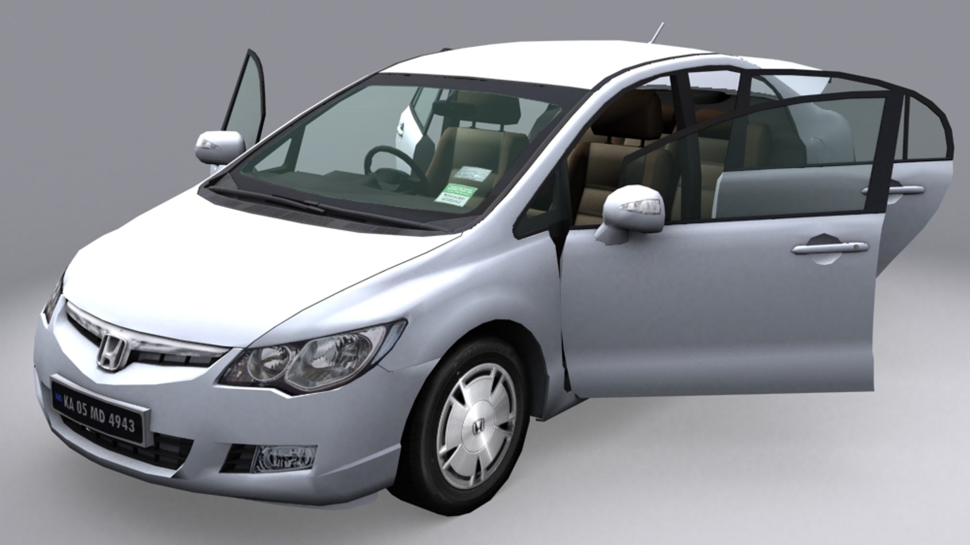 Honda Civic Car Interior 3d Model