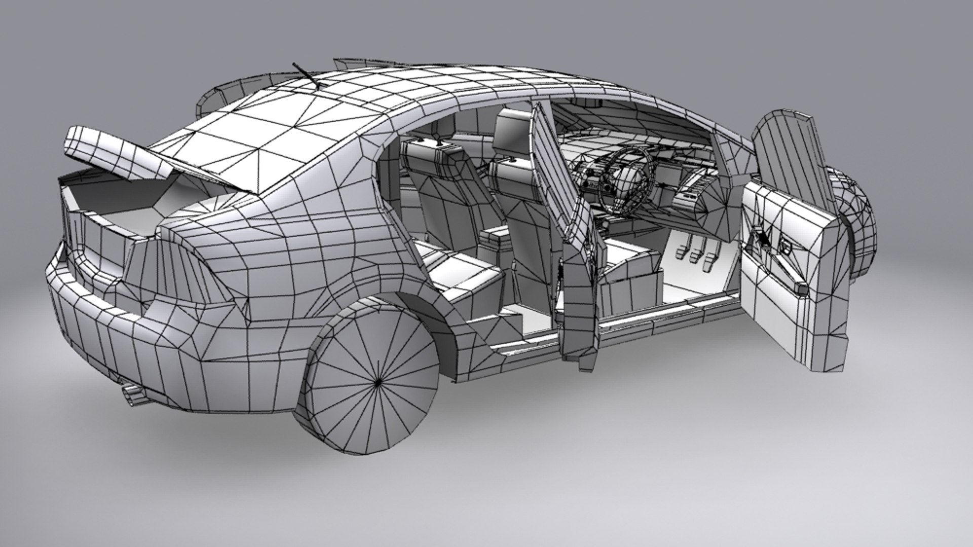 Honda Civic Car Interior 3d Model
