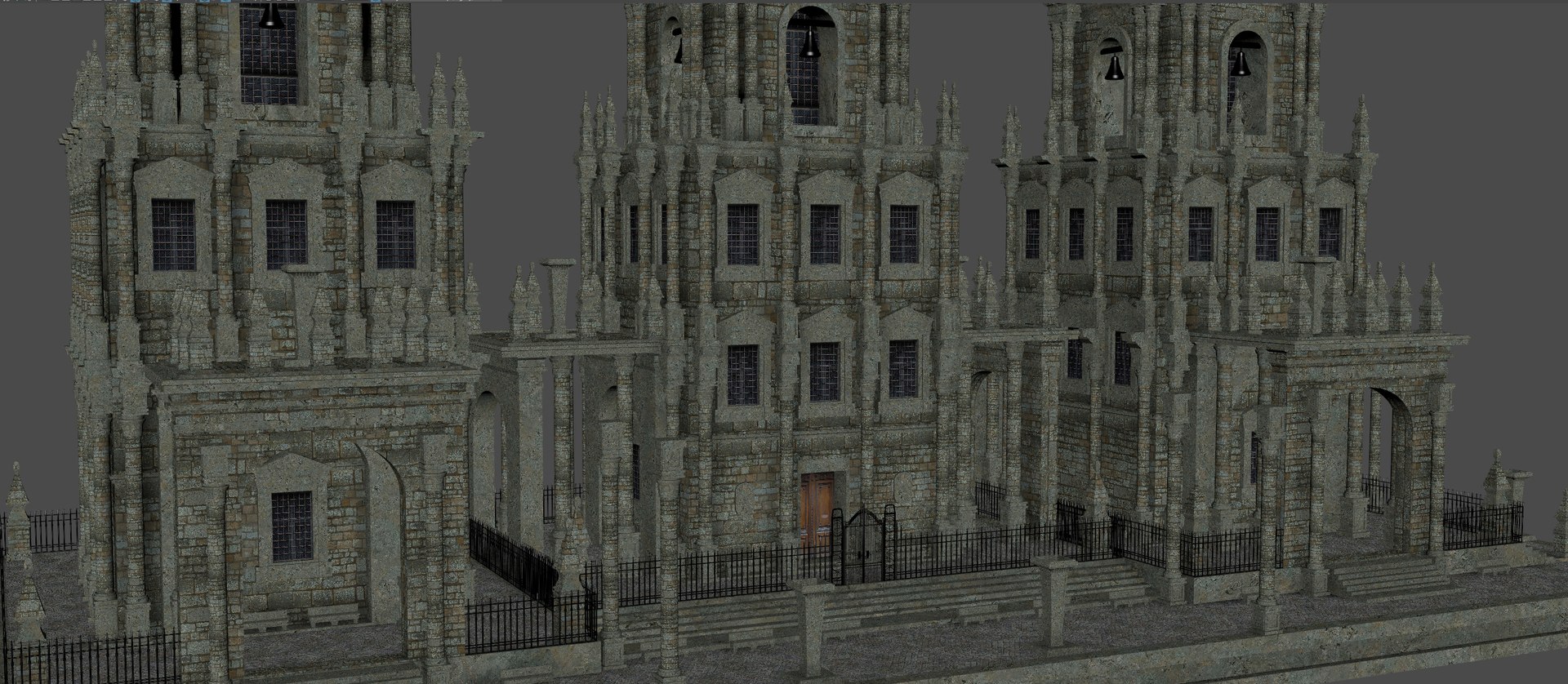 3D Model Triple Towers Castle - TurboSquid 2413952