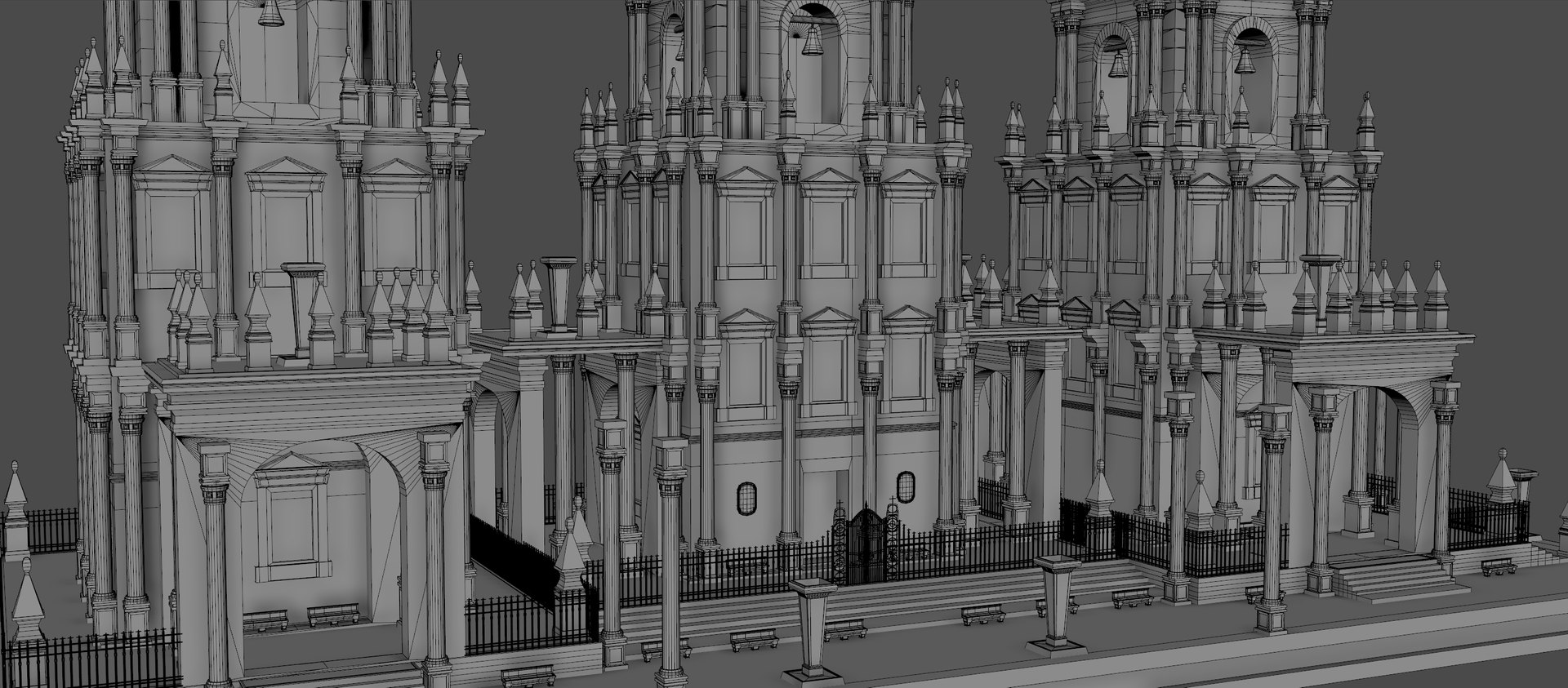 3D Model Triple Towers Castle - TurboSquid 2413952