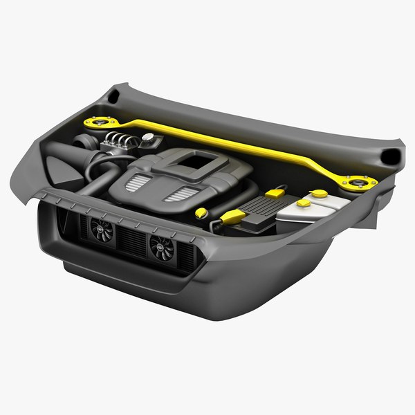 3d subaru car engine