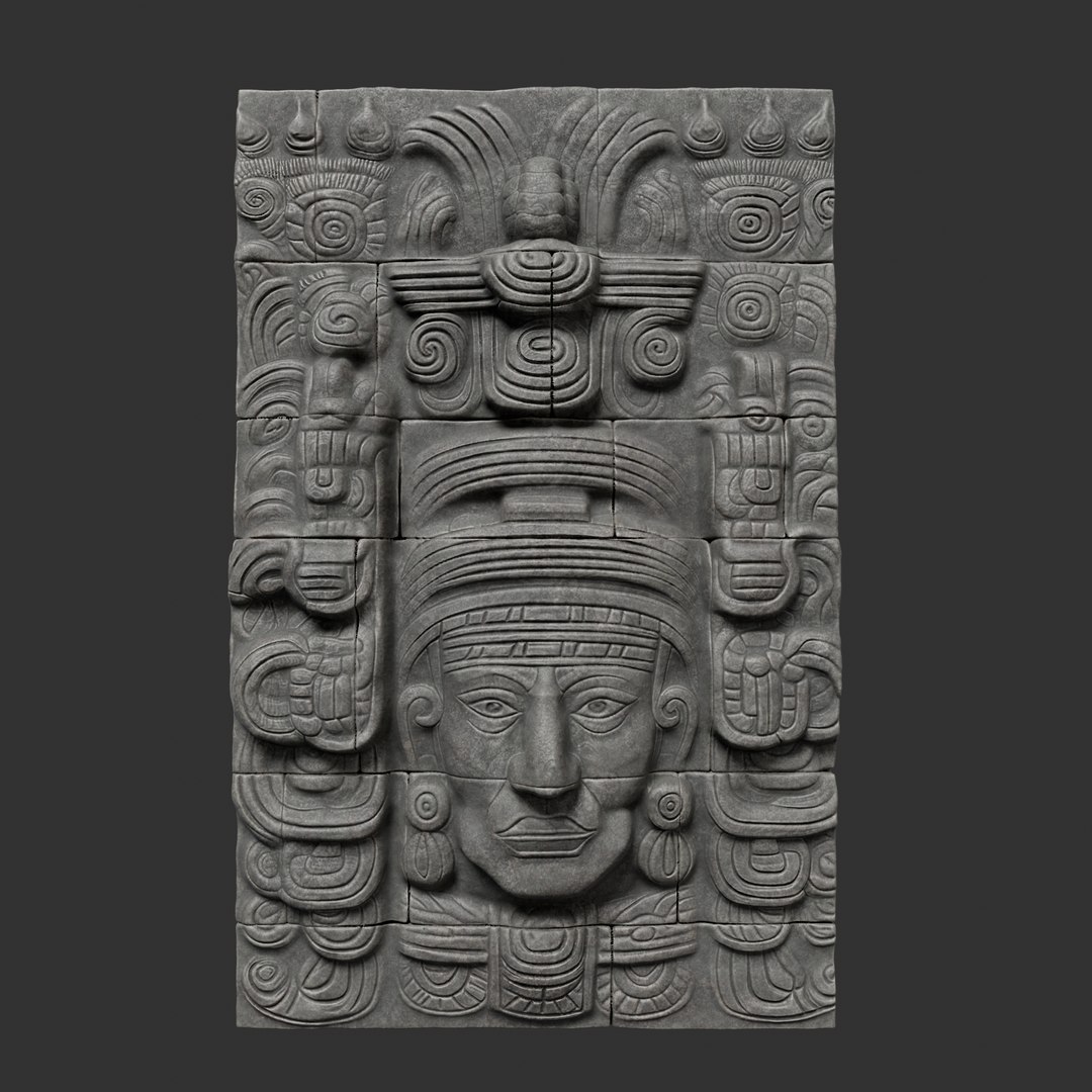 3D 12 Low Poly PBR Black Mayan Temple Wall - TurboSquid 2162385