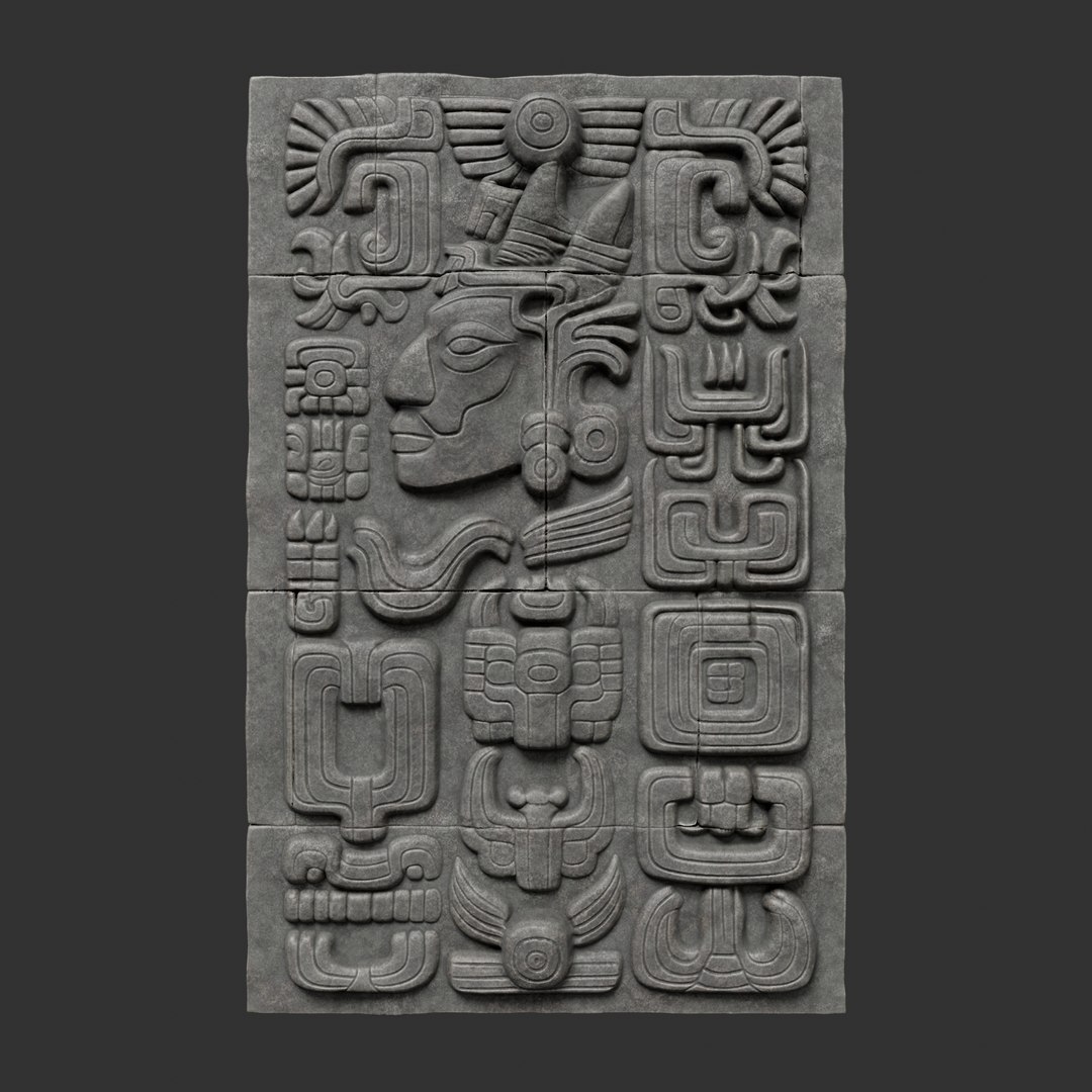 3D 12 Low Poly PBR Black Mayan Temple Wall - TurboSquid 2162385