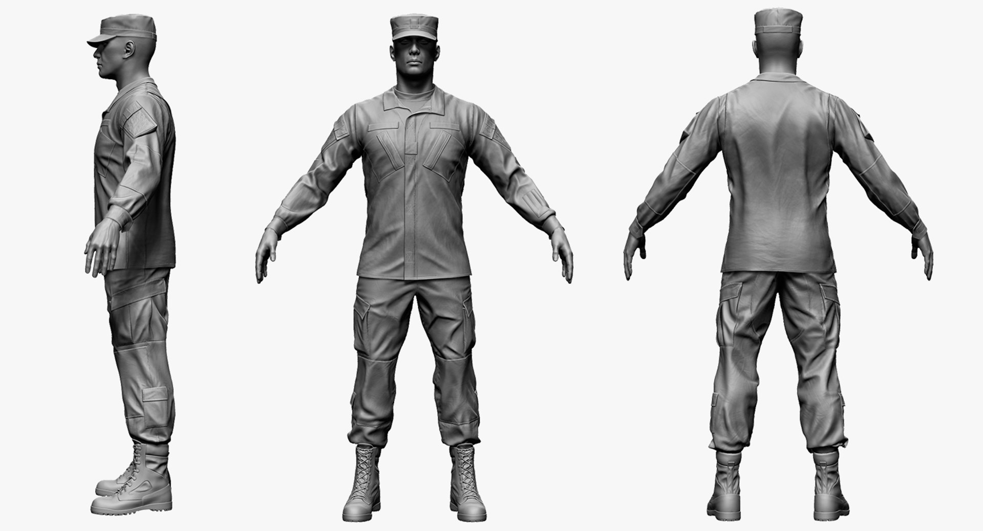 3ds Army Soldier Zbrush