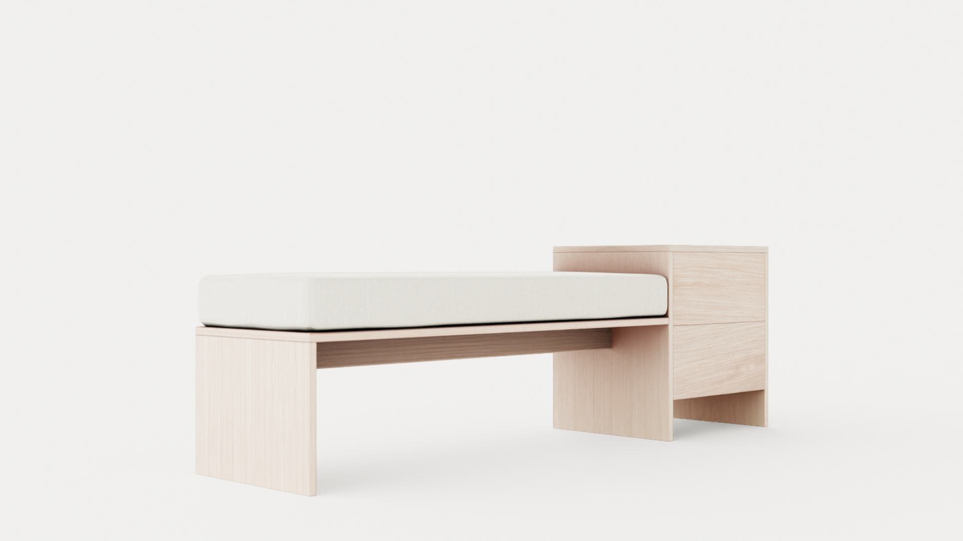 William Bench Right Drawer White Oiled 3D Model - TurboSquid 2213190