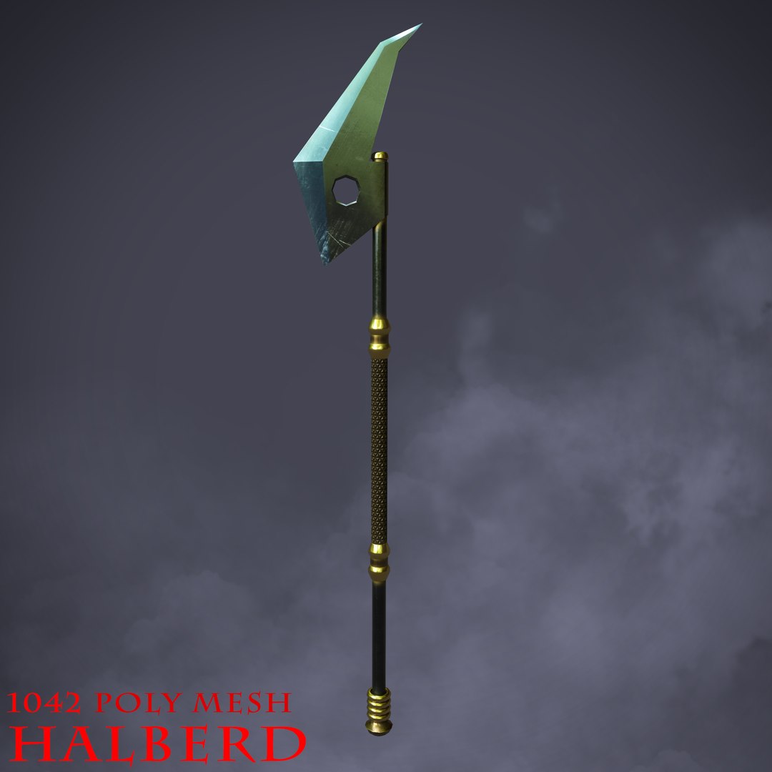 3D Game Ready Low Poly Halberd Model - TurboSquid 1851047