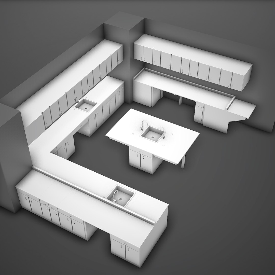 3d model modular cabinets sinks