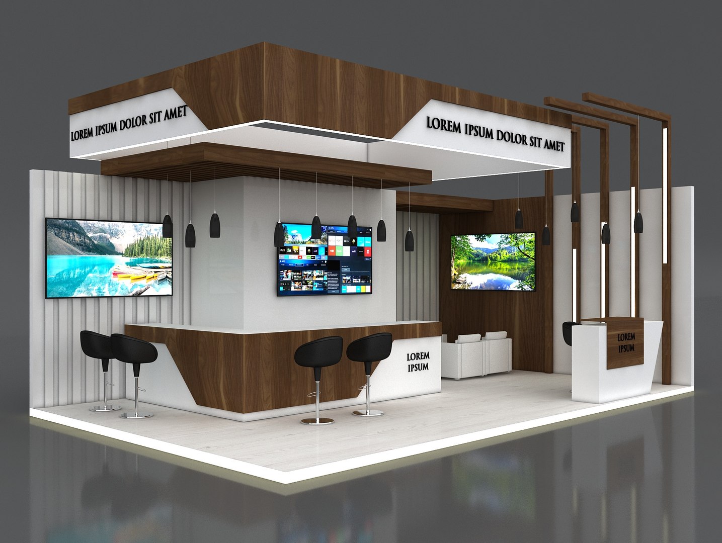 Booth Exhibition Stand Stall 8x5m Height 400 Cm 2 Side Open 3D Model ...