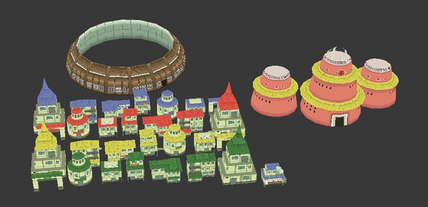 naruto building pack 3d model