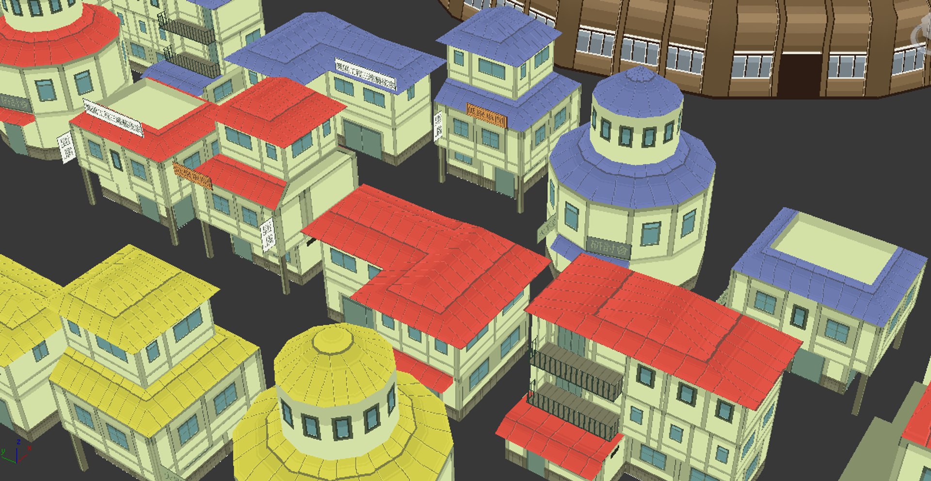 Naruto Building Pack 3d Model
