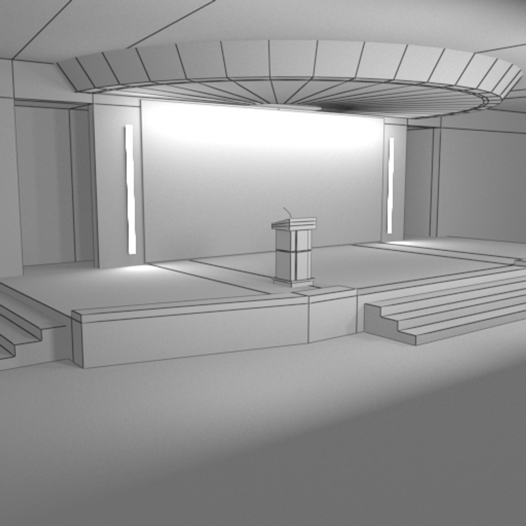 3D Auditorium Stage Backdrop - TurboSquid 1351424