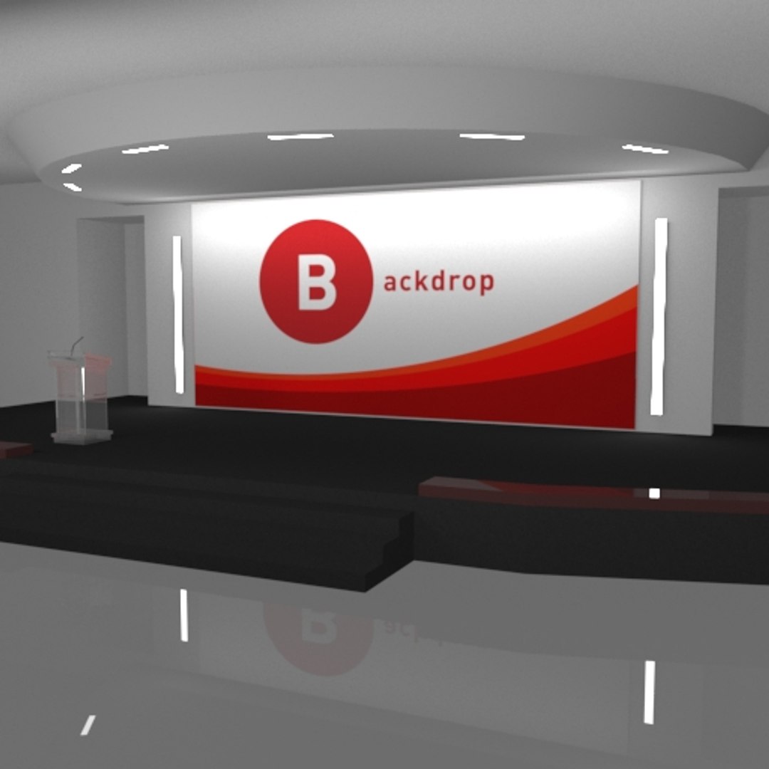 3D Auditorium Stage Backdrop - TurboSquid 1351424