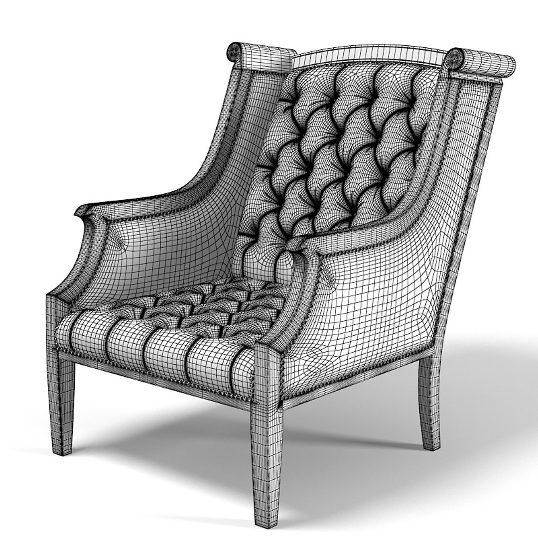 Tufted Chair Armchair 3d Model